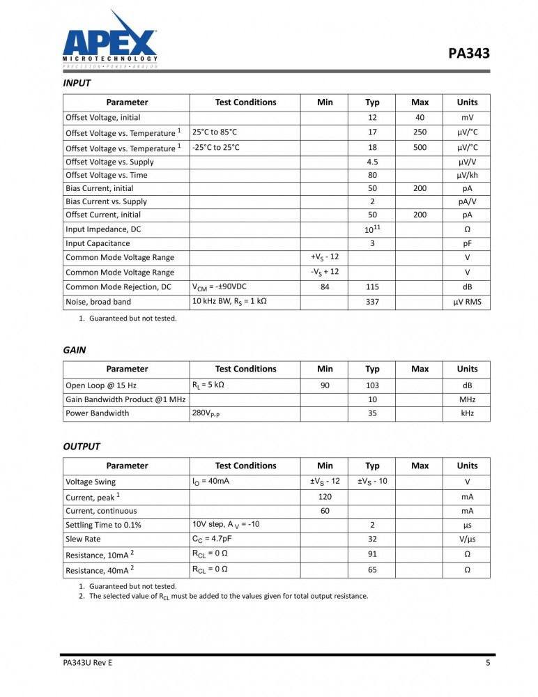 PA343 datasheet page 5
