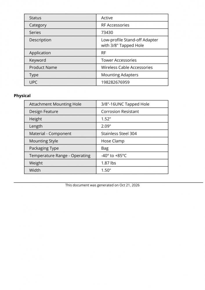 Technical document image 2 for Molex 734300153