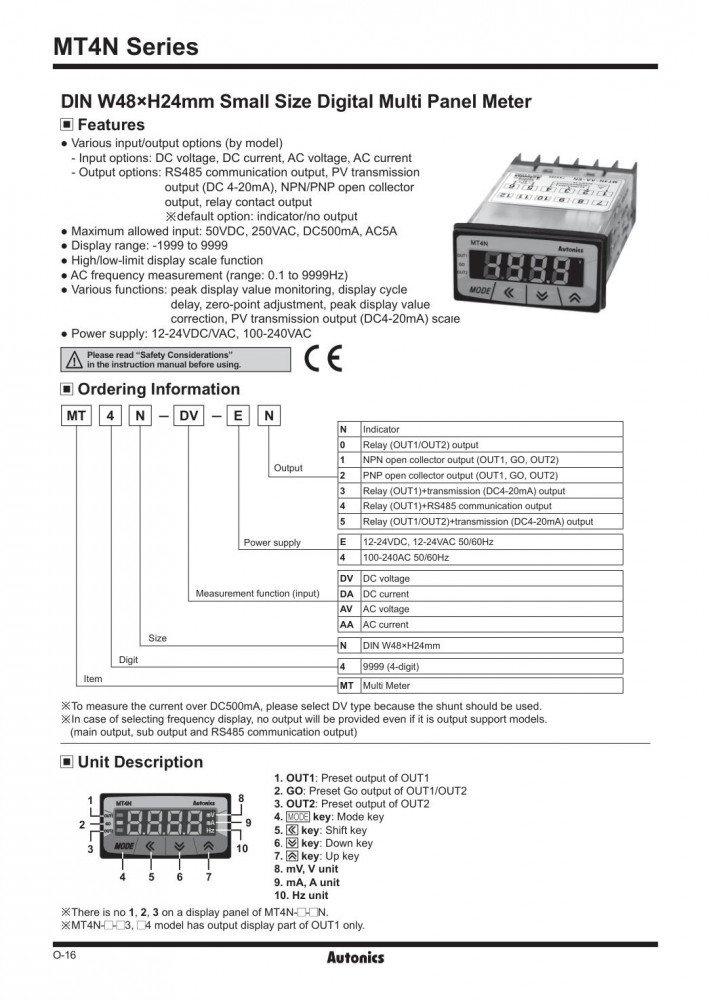MT4N Series documentation page 1