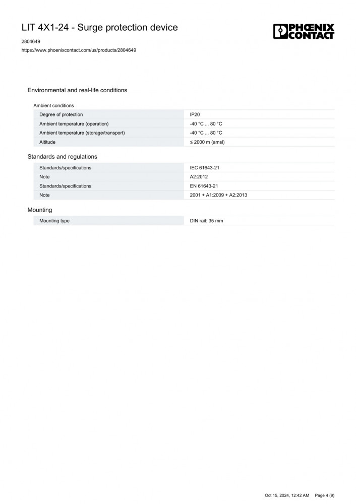 Phoenix Contact 2804649 technical document page 4