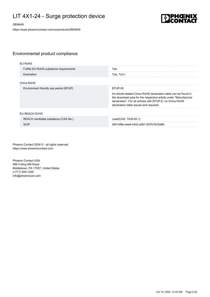 Phoenix Contact 2804649 technical document page 9