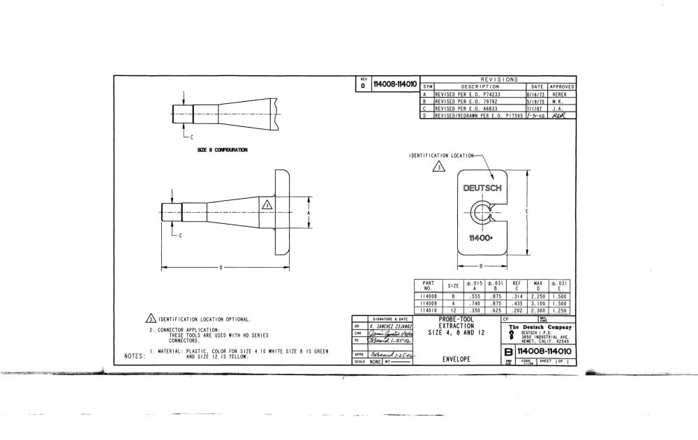 TE Connectivity 114009-ZZ technical drawing page