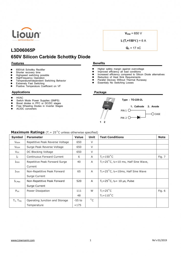 L3D06065P datasheet page 1
