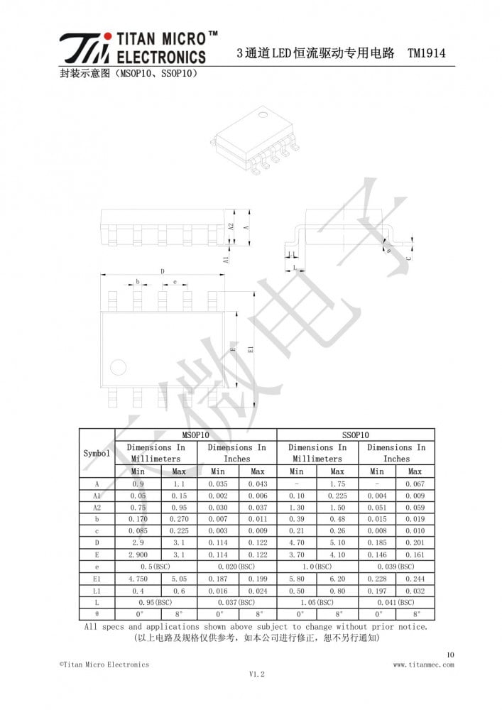 TM1914 datasheet page 10