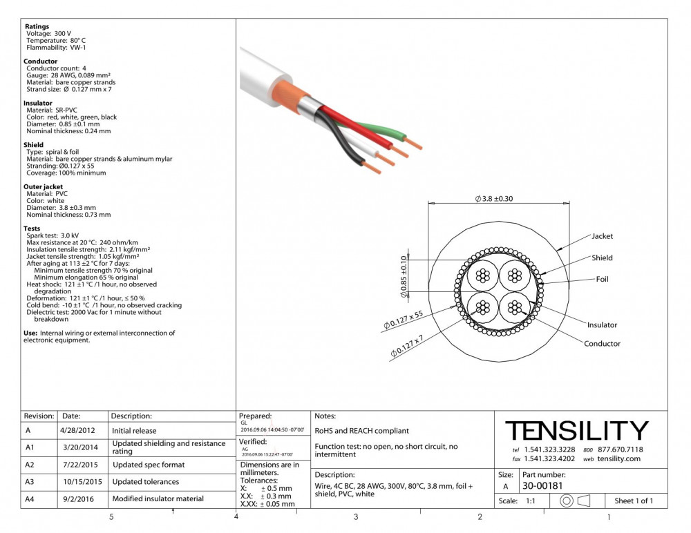 Tensility International 30-00181 cable drawing preview