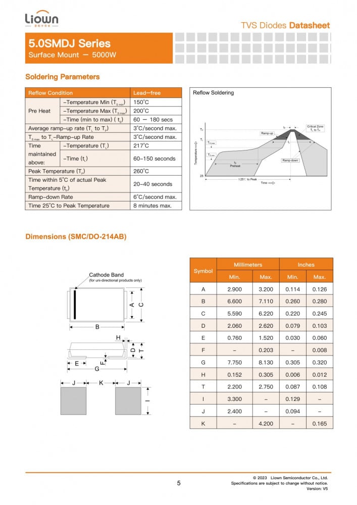 Liown 5.0SMDJ85CA datasheet page 5