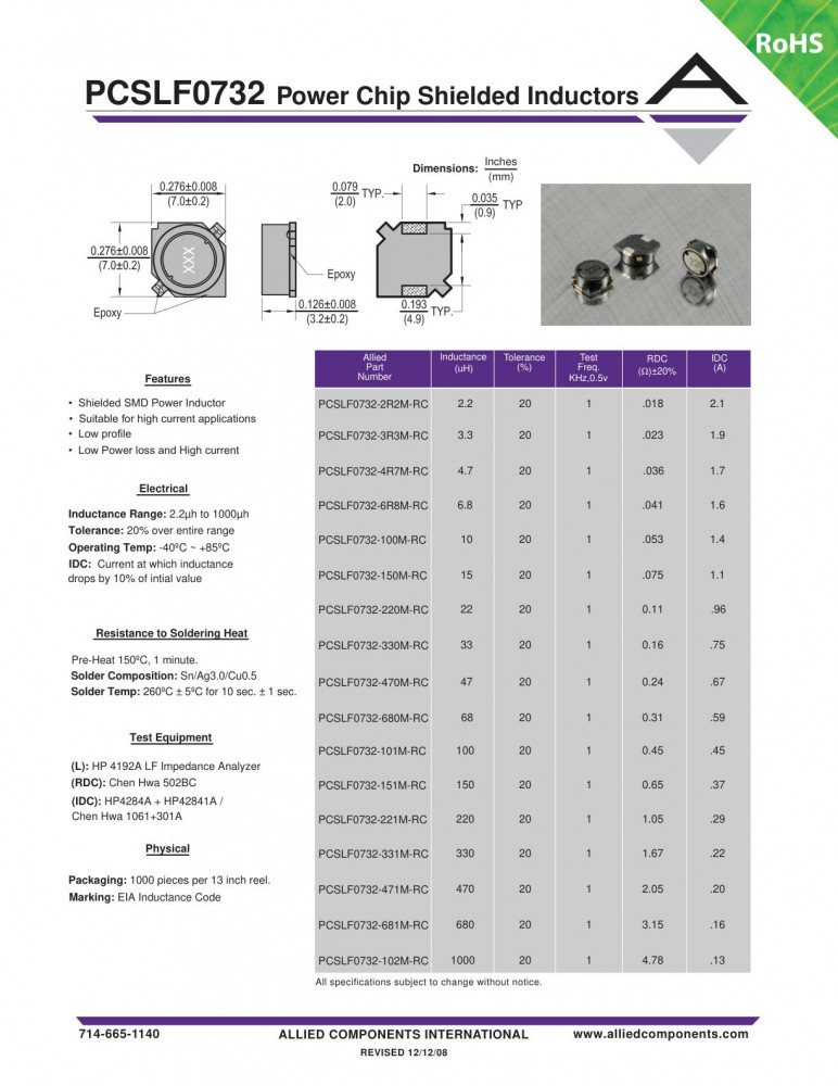 PCSLF0732 product documentation page