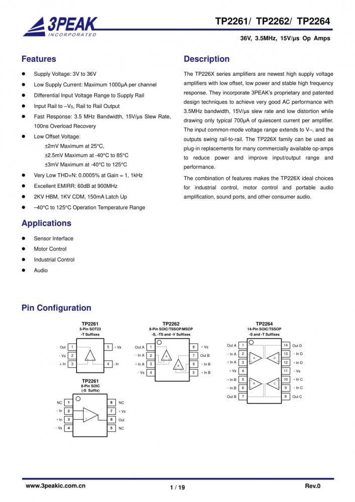 TP2264-SR datasheet page 1