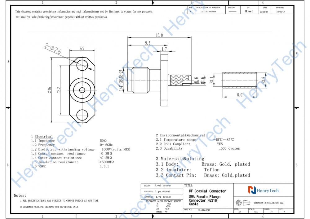 HL-SMA-KF3B technical document page