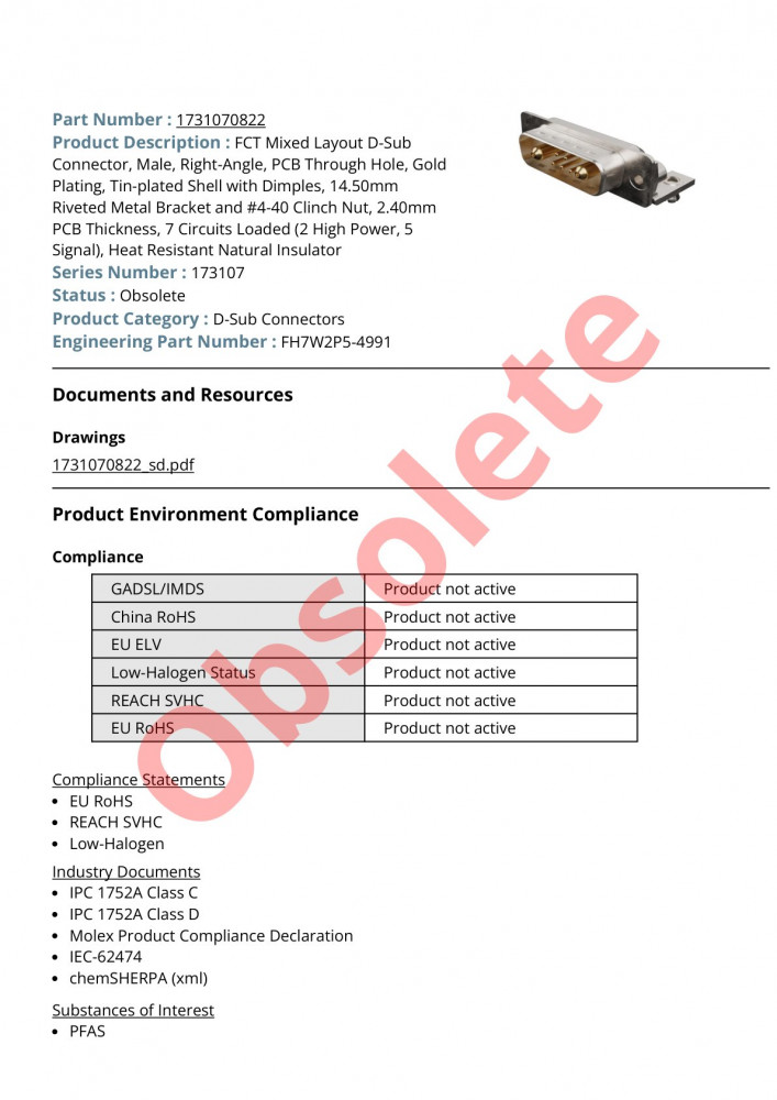 MOLEX 1731070822 drawing preview, page 1