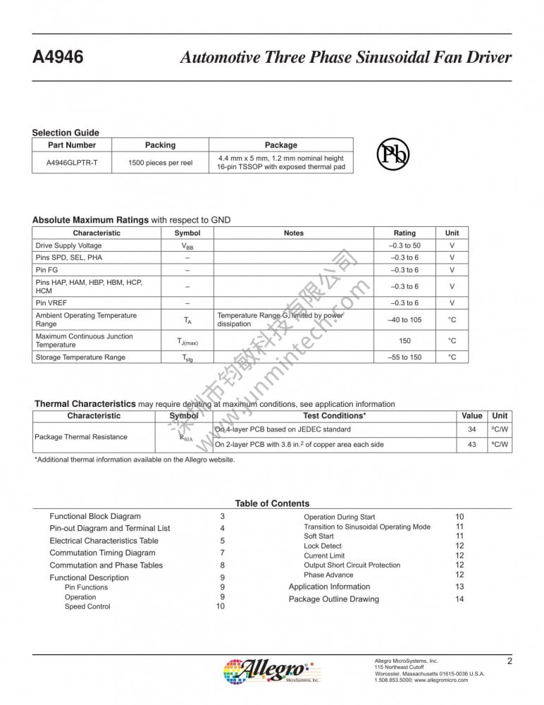 A4946 datasheet page 2