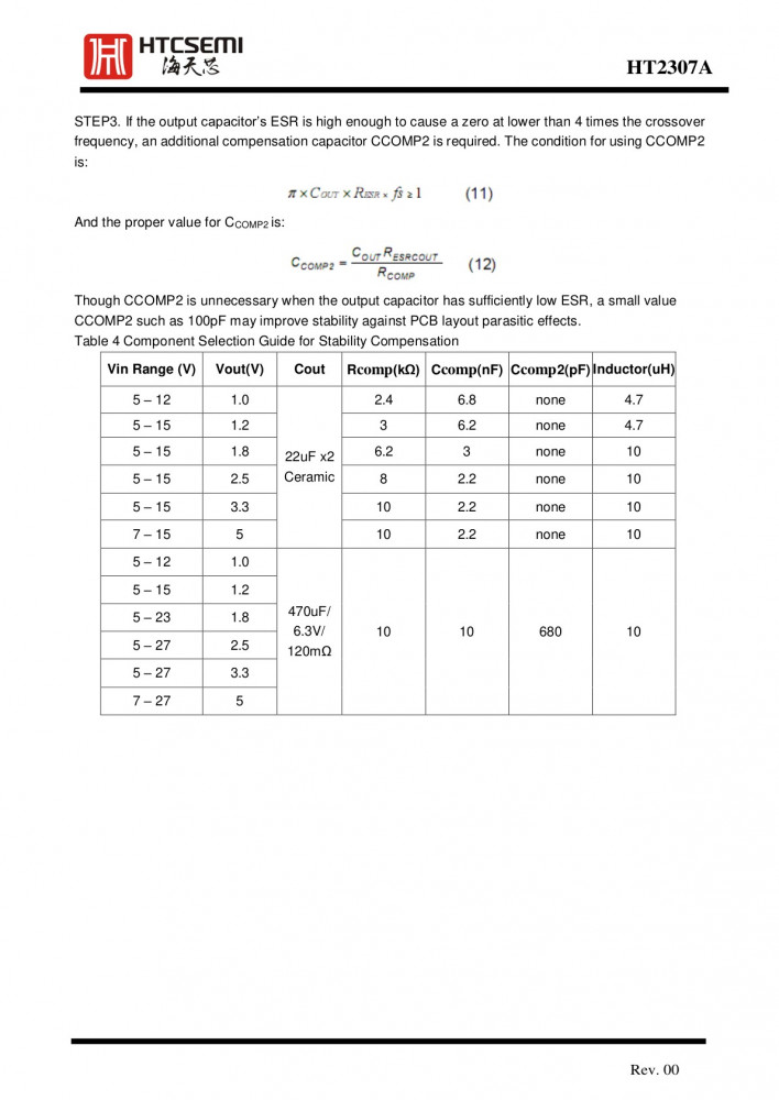 HT2307ARZ datasheet page 9