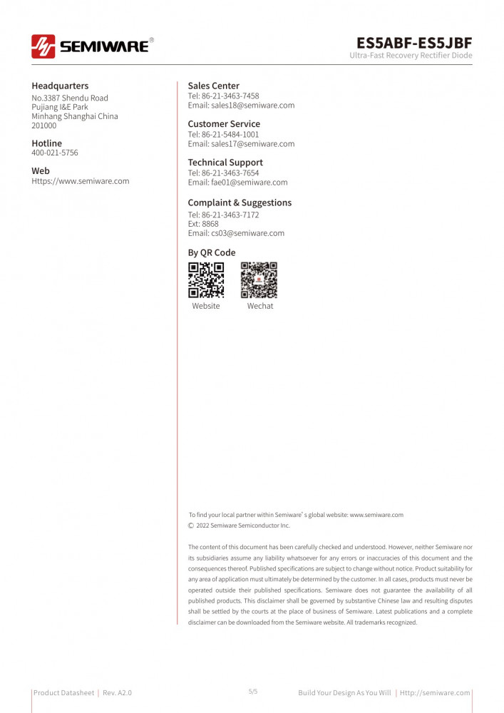 SEMIWARE ES5FBF datasheet page 5