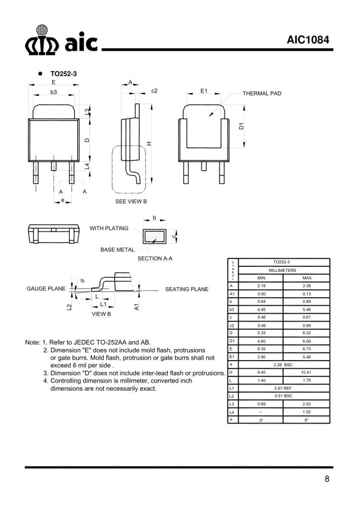 AIC1084 datasheet page 8