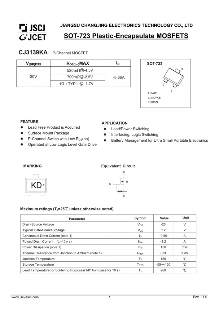 CJ3139KA datasheet page 1