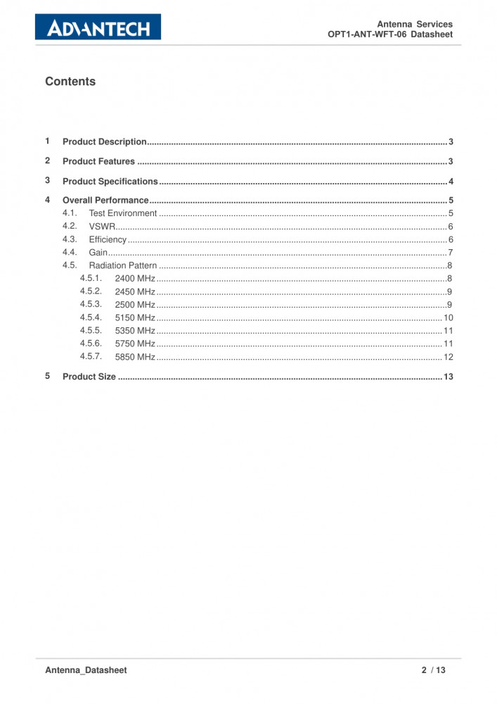 OPT1-ANT-WFT-06 datasheet page 2