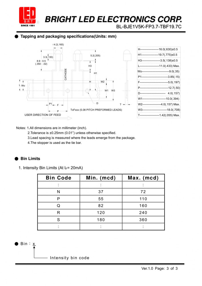 BL-BJE1V5K-FP3.7-TBF19.7C datasheet page 3