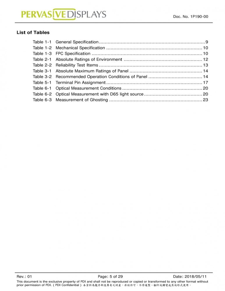 E2417FS052 specification page 5