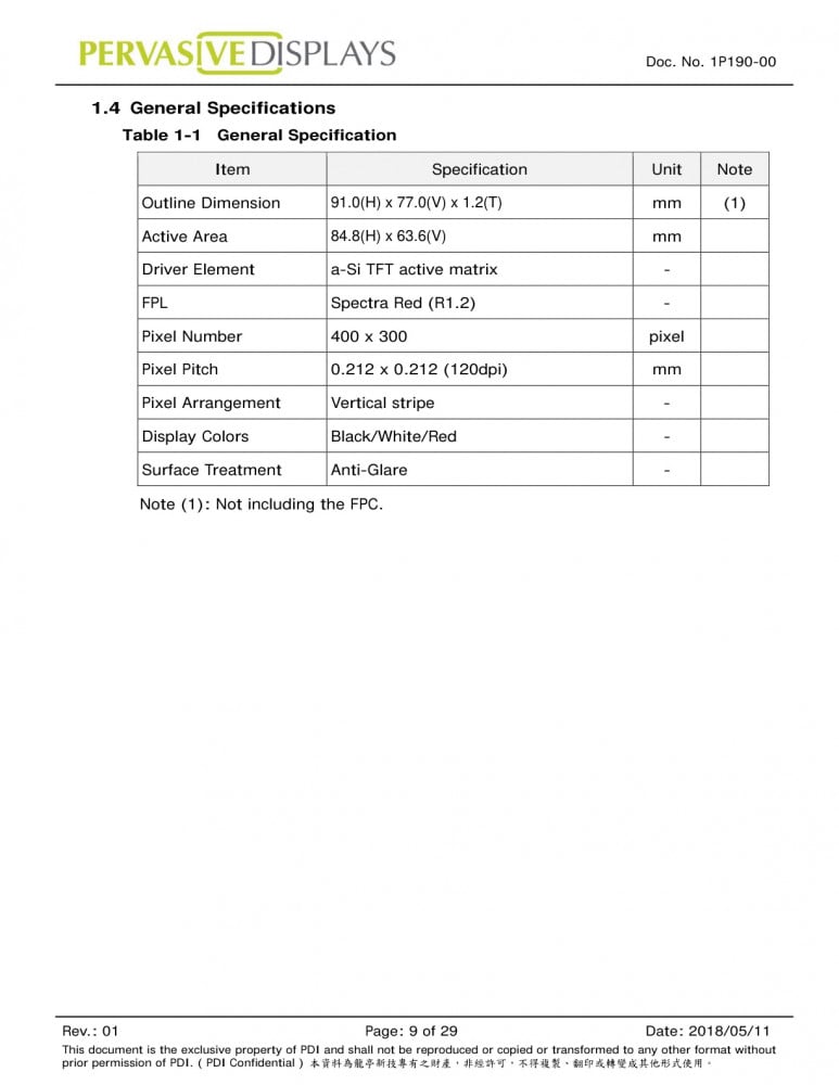 E2417FS052 specification page 9