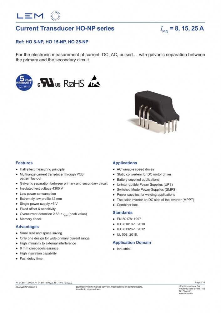 HO 8-NP-0000 technical document page 1