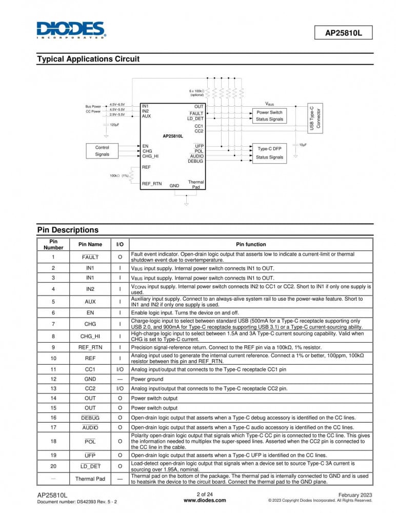 AP25810LDFZ20-13 datasheet page 2