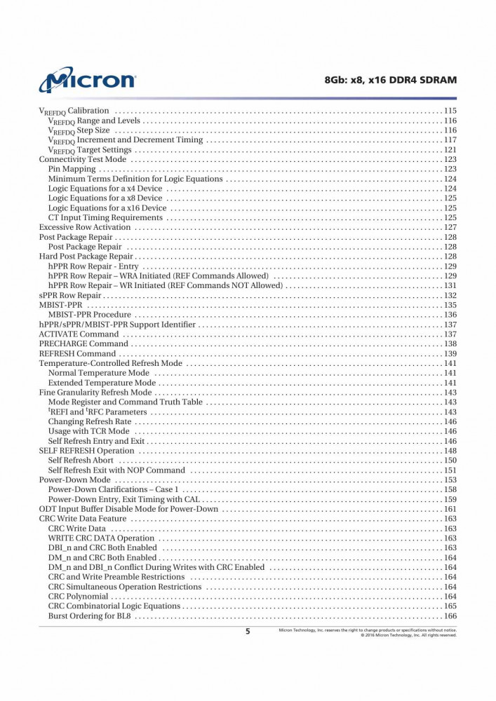 DDR4 SDRAM technical document page 5