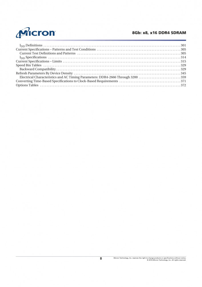 DDR4 SDRAM technical document page 8