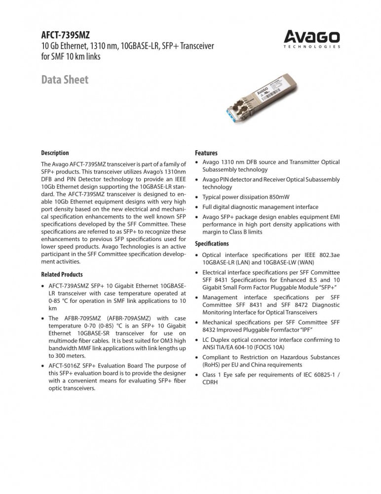 AFCT-739SMZ datasheet page 1