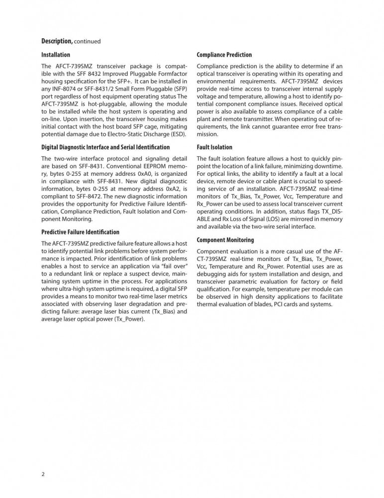 AFCT-739SMZ datasheet page 2