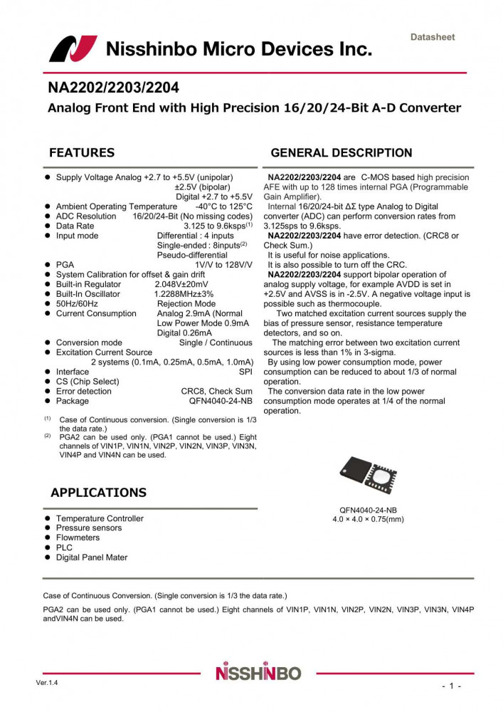 NA2203 technical document page 1