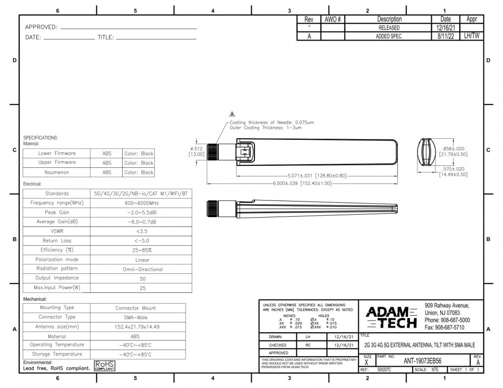 ANT-19073EB56 technical drawing