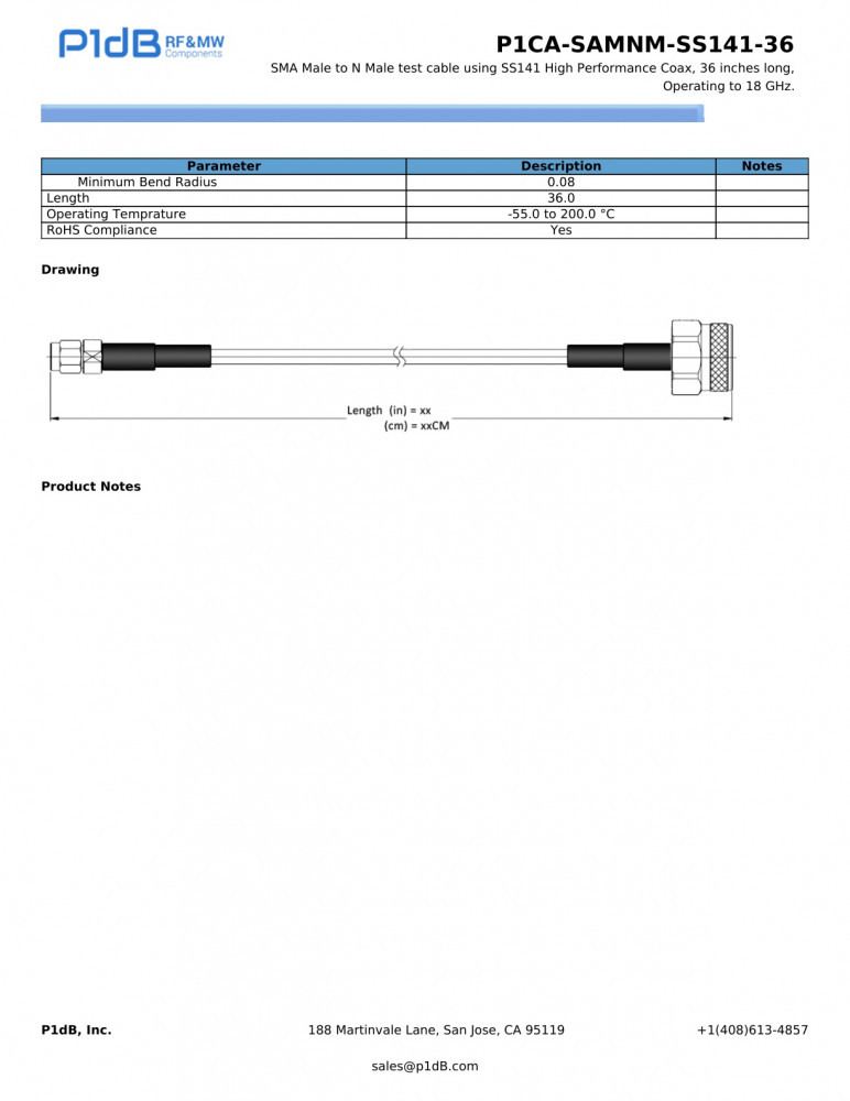P1CA-SAMNM-SS141-36 product documentation page 2