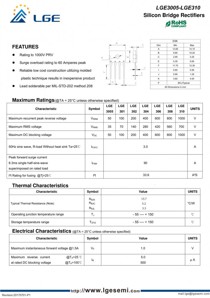 LGE308 datasheet page 1