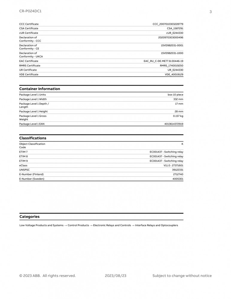 ABB CR-P024DC1 technical document page 3