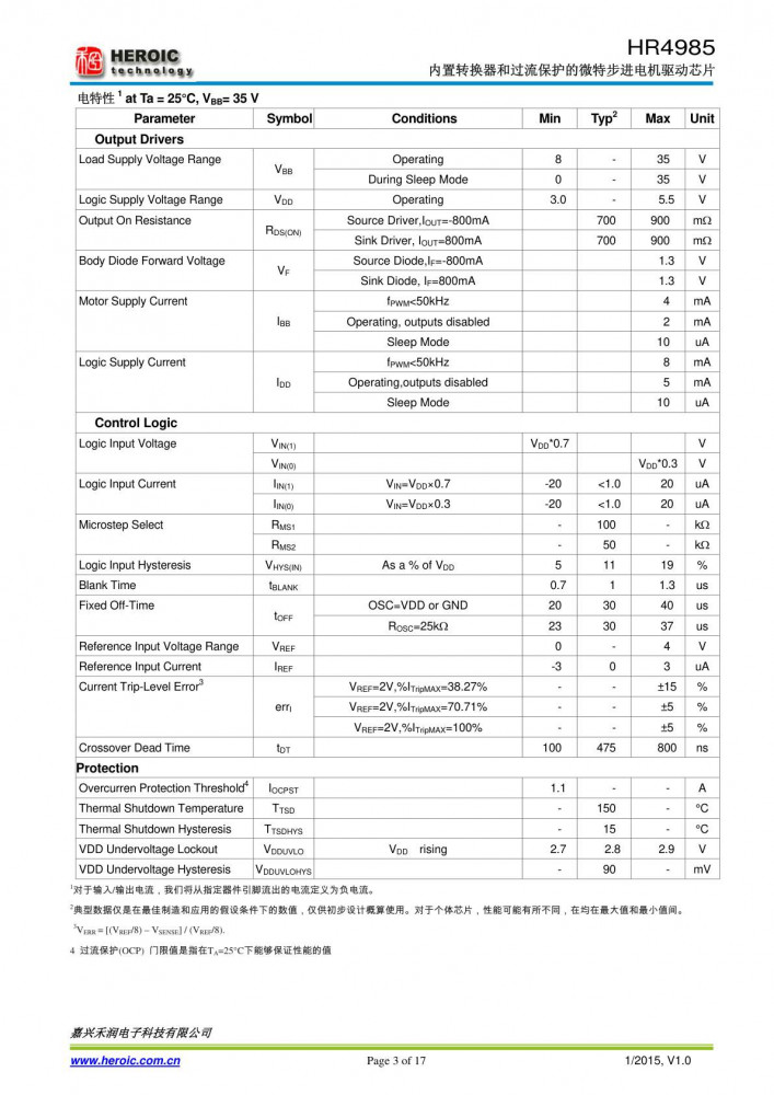 HR4985 datasheet page 3
