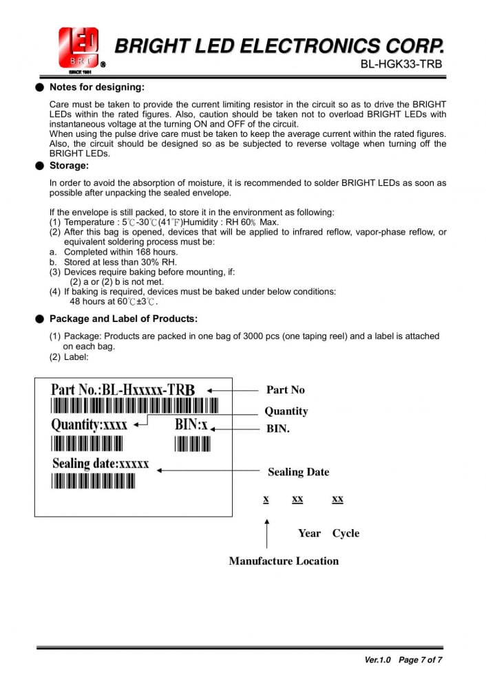 BL-HGK33-TRB datasheet page 8