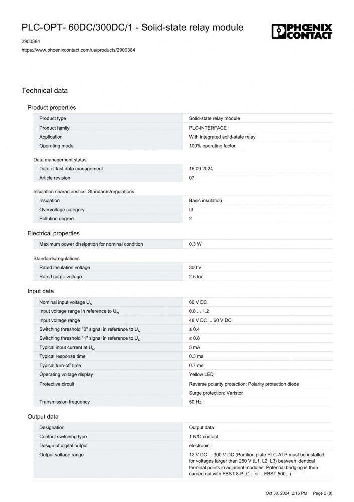 2900384 product documentation page 2