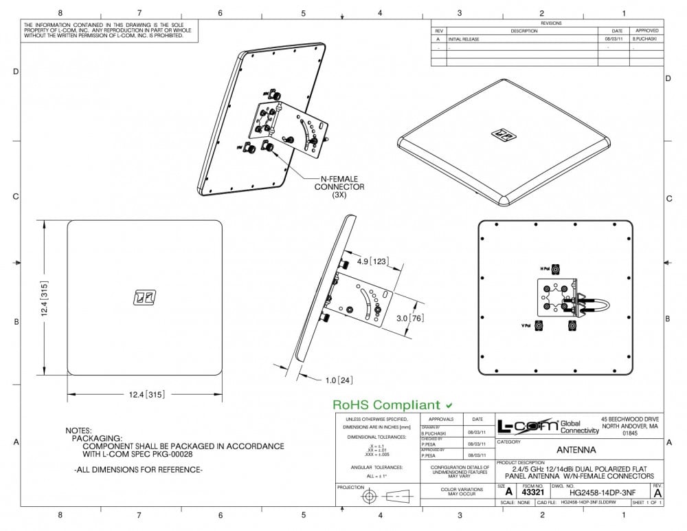 HG2458-14DP-3NF technical document page