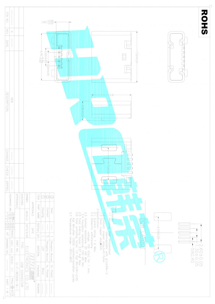 U-F-M5WW-W-1 technical document preview