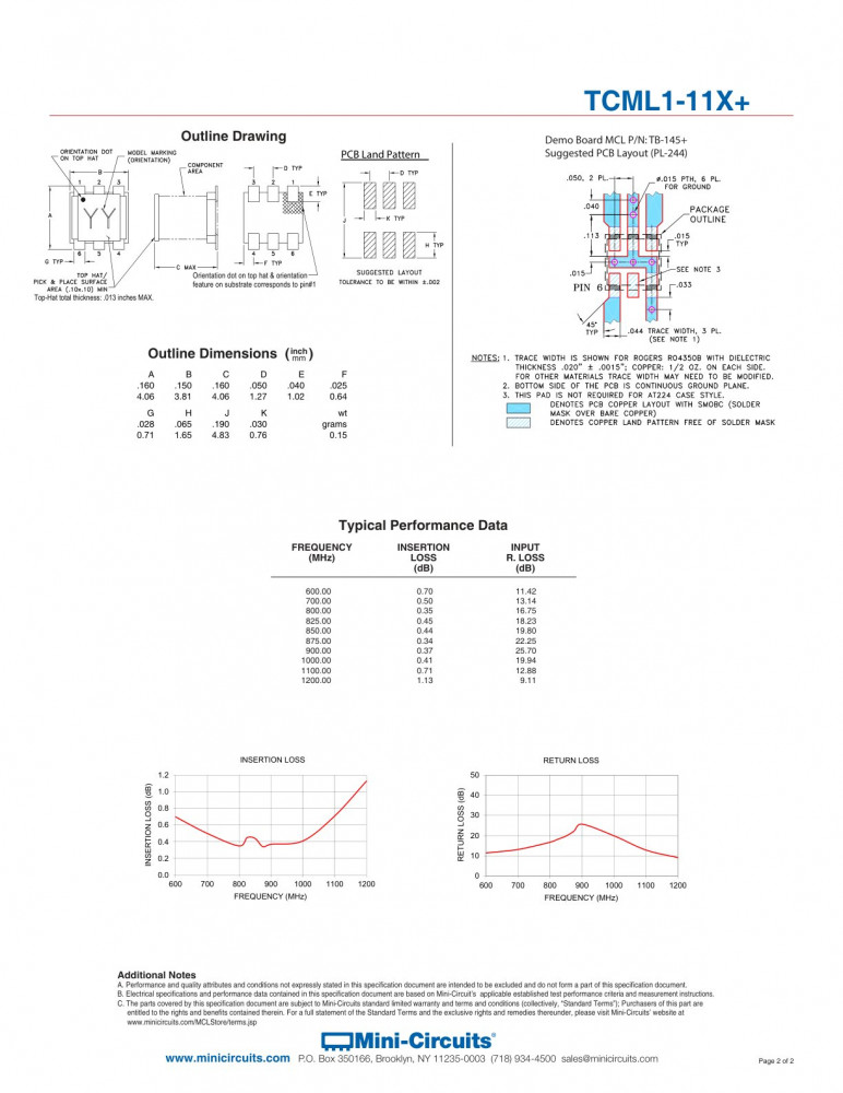 TCML1-11X+ technical document page 2