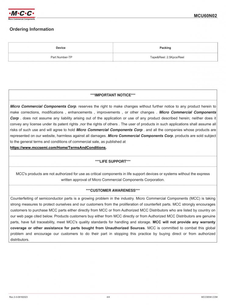 MCU60N02-TP datasheet page 4