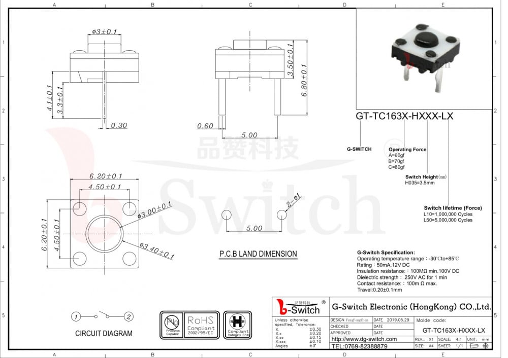 GT-TC163B-H035-L10 technical document preview