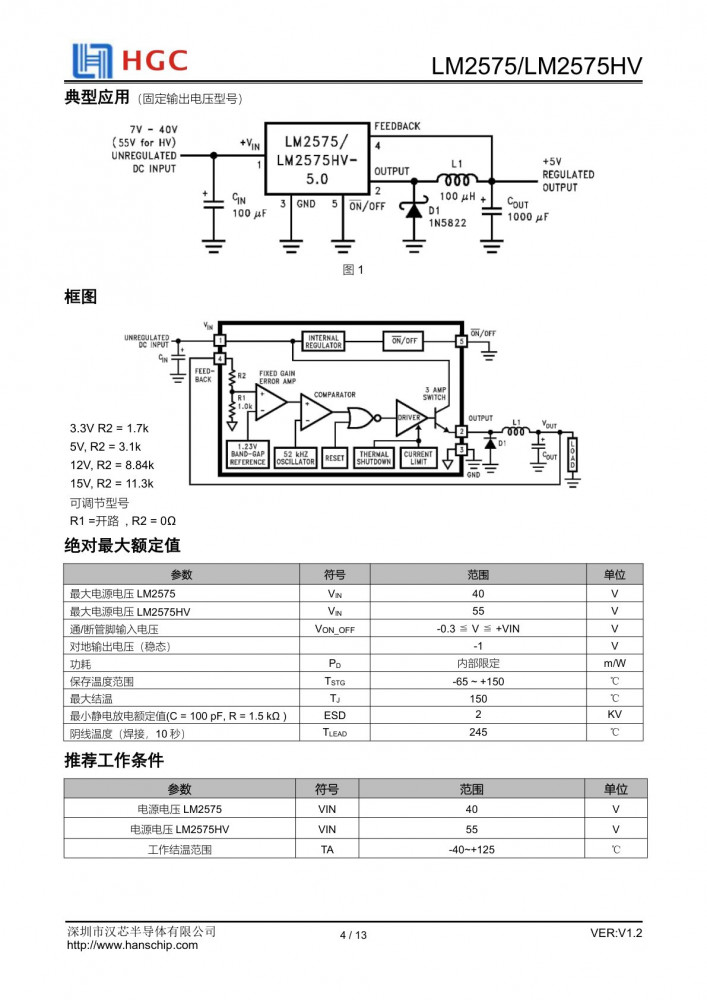 LM2575HVT-5.0G datasheet page 4