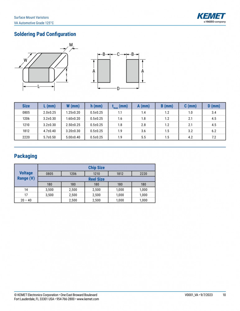 KEMET VA series datasheet page 10