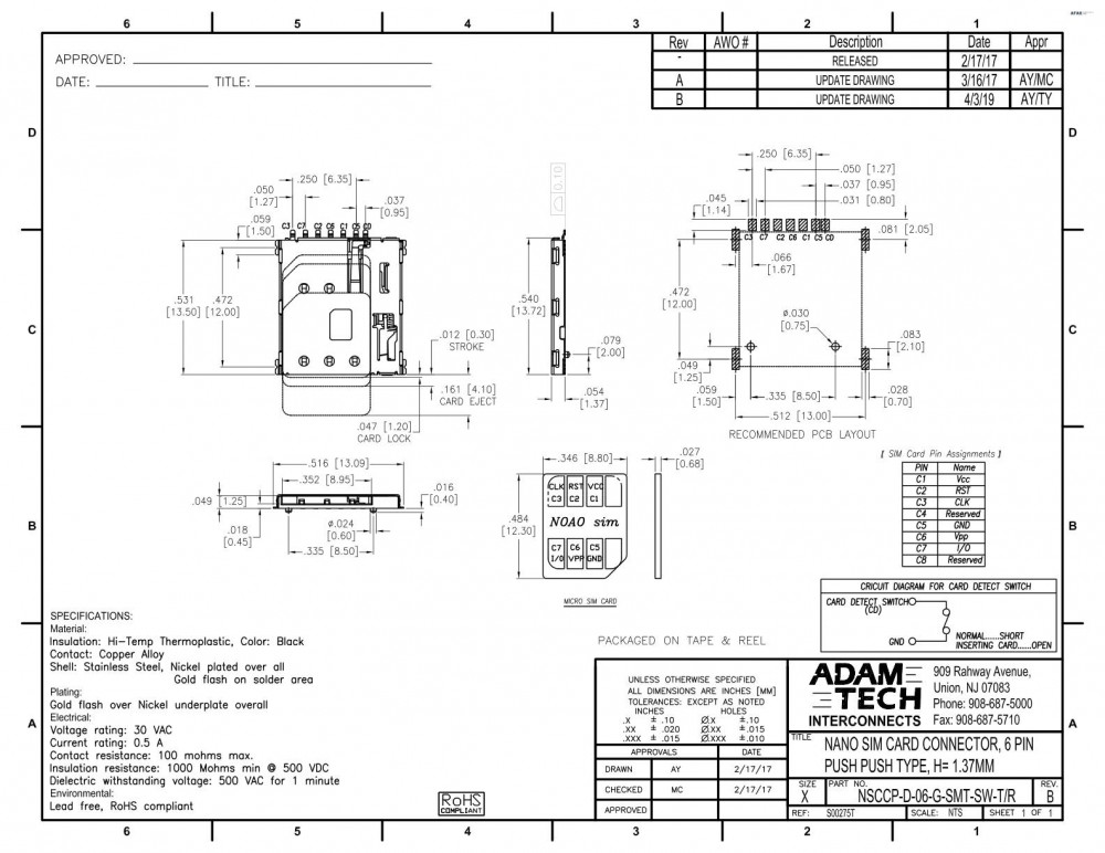 ADAM TECH NSCCP-D-06-G-SMT-SW-TR product documentation image