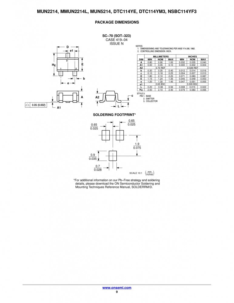 SMUN5214T1G datasheet page 9