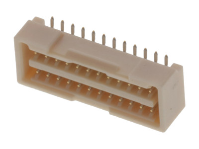 Micro-Lock 1.25mm Pitch Dual-Row Right-Angle Header, Beige, 28 Circuits