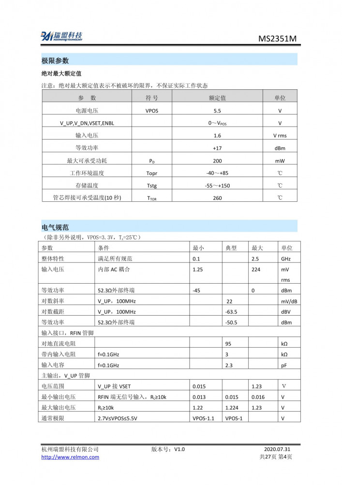 MS2351M datasheet page 4