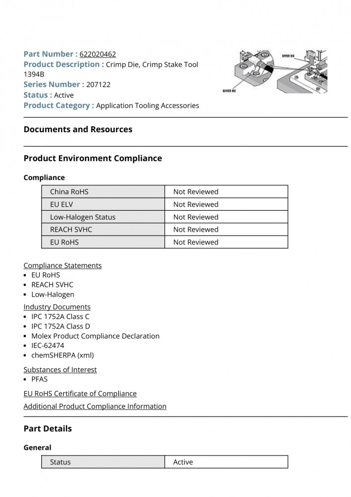 Technical document image 1 for MOLEX 622020462
