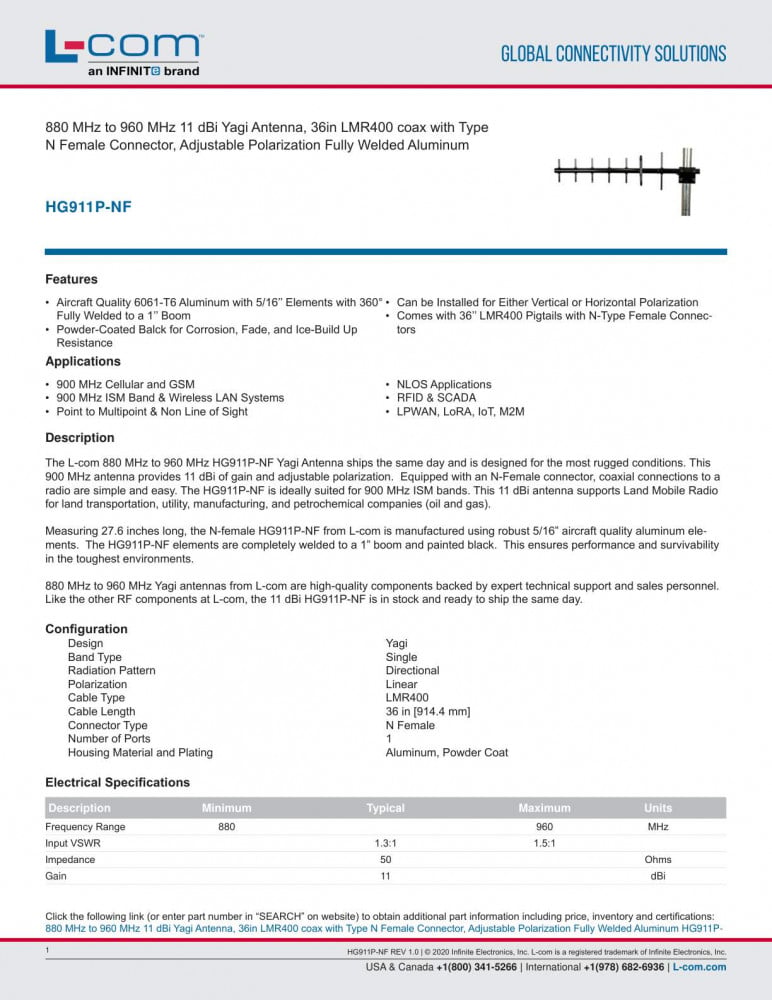 HG911P-NF technical document page 1
